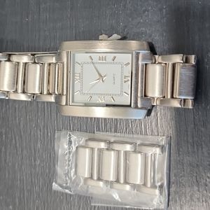 Avon | Accessories | Mens Silvertone Rectangle Case Watch | Poshmark